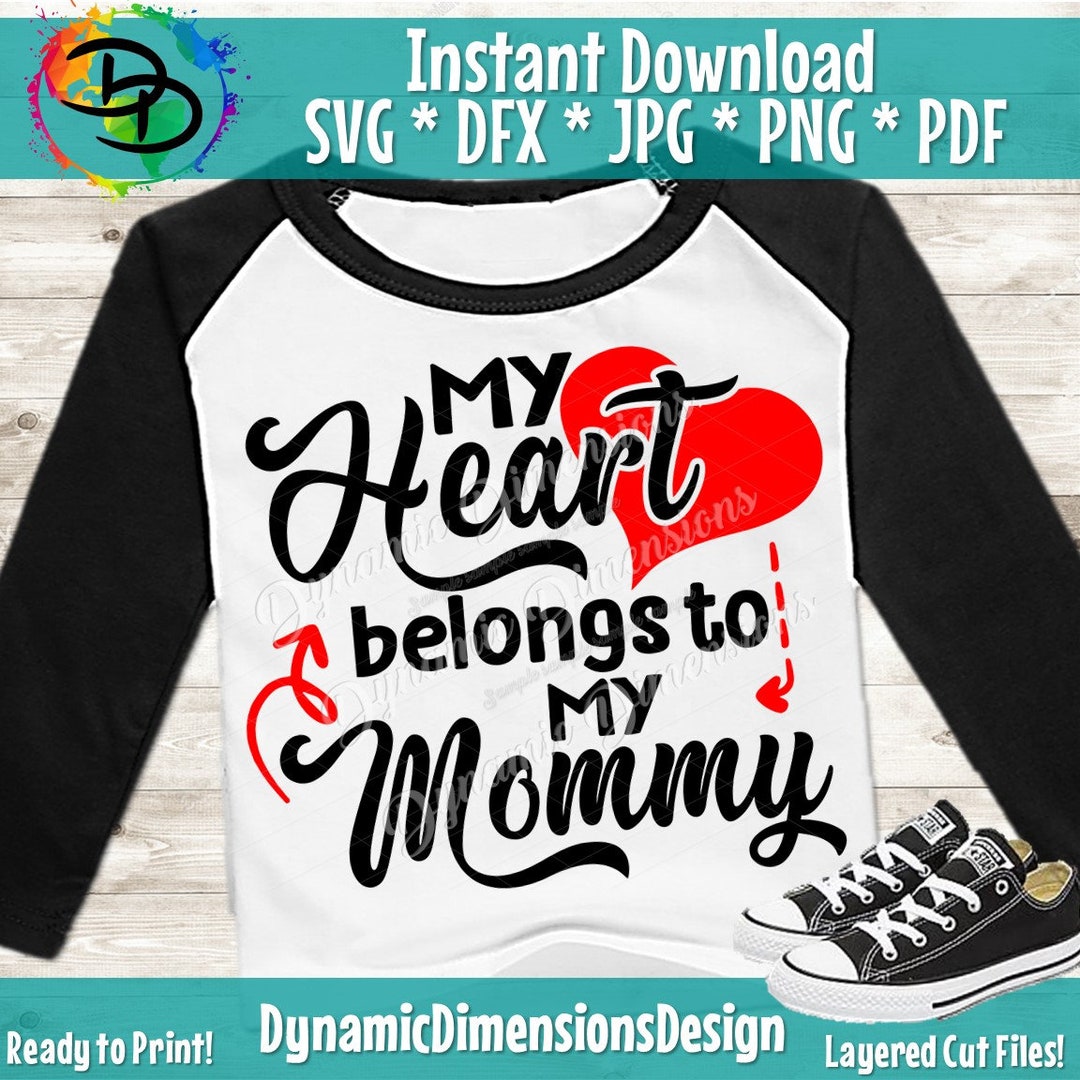 My Heart Belongs to Mommy Svg Valentines Day Svg Baby Girl - Etsy