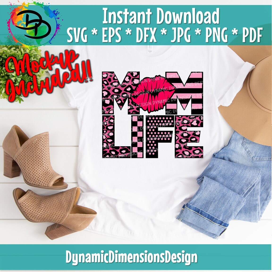 Mom Life Mom Mama Mom Quote Polka Dots Pattern Leopard - Etsy