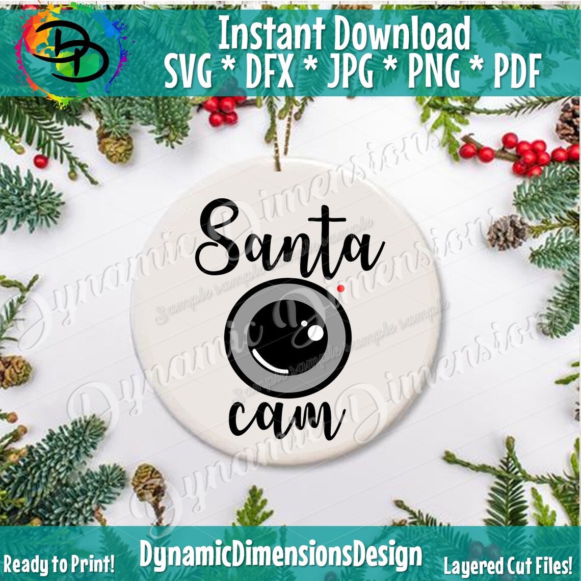 Santa Cam Svg Santa Cam Winter Svg Santa Hat Svg Camera - Etsy