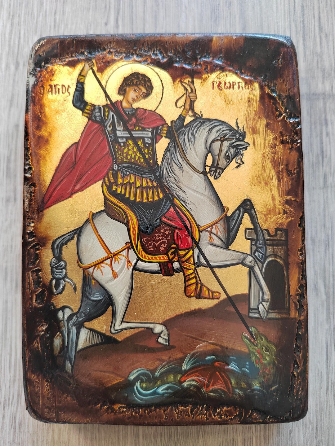St. George, Saint George - Hand-painted Icon, Saint George - Hand ...