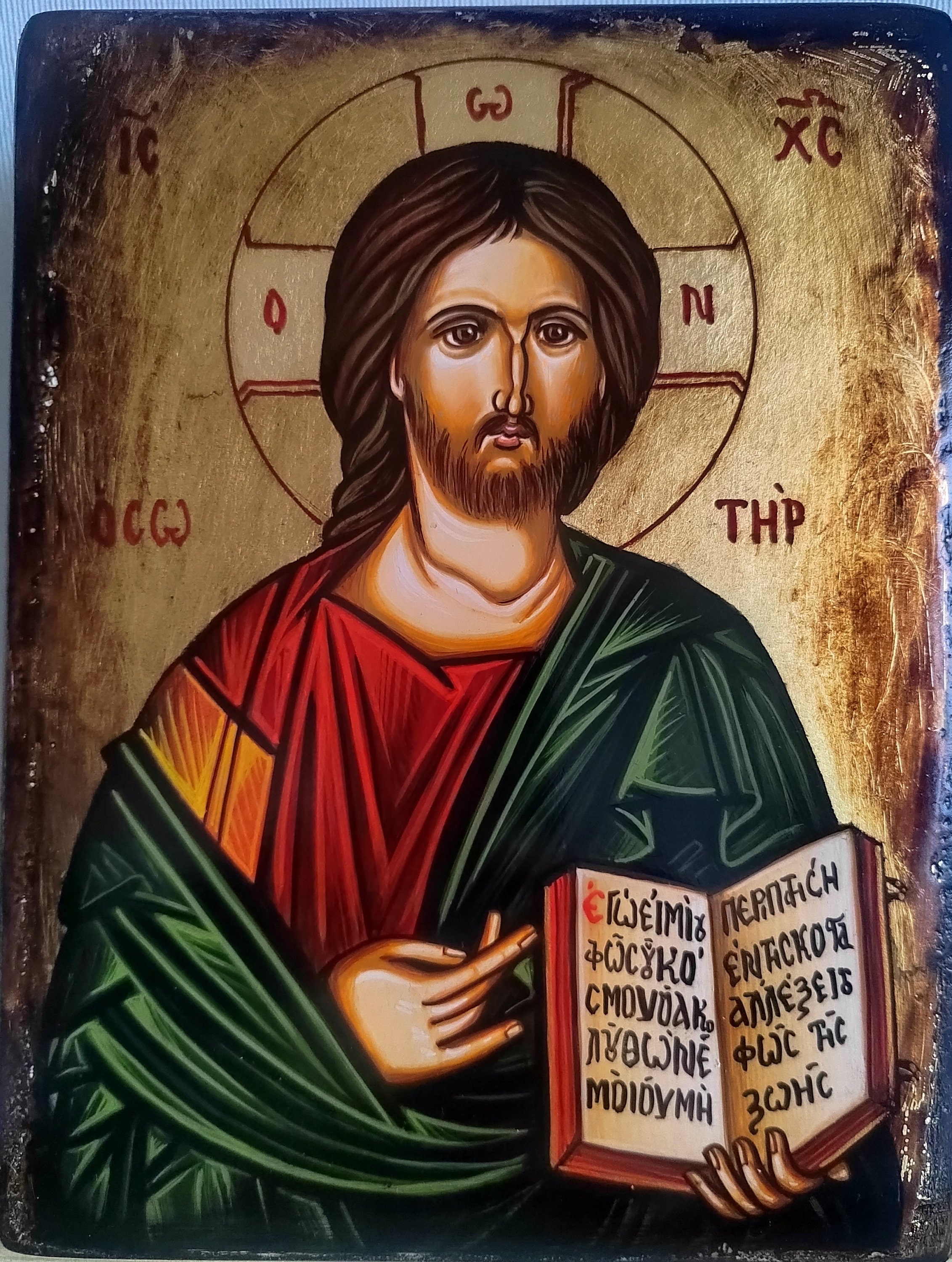 Handmade Hand Painted Icon Jesus. Son of God - Christian Icon. - Etsy