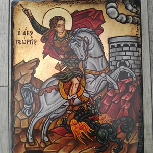 St. George, Saint George - Hand-painted Icon - Etsy