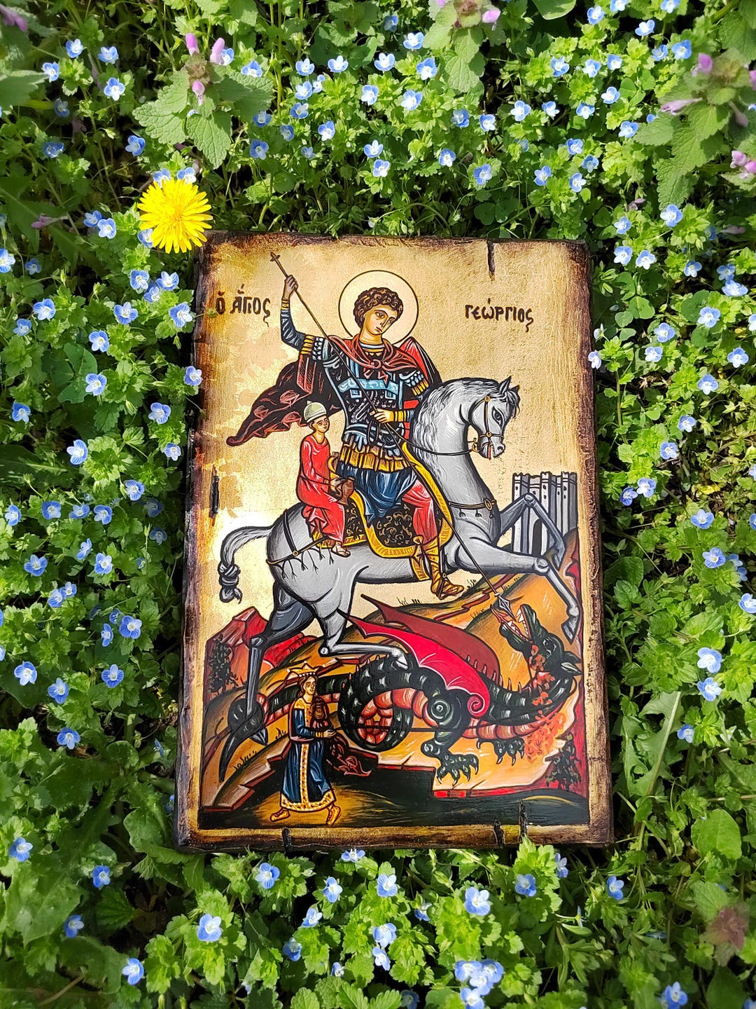 St. George Icon: Byzantine Gold Leaf Iconography - Etsy