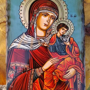 Saint Mary Icon: Byzantine Mother of Jesus, Gold Leaf - Etsy