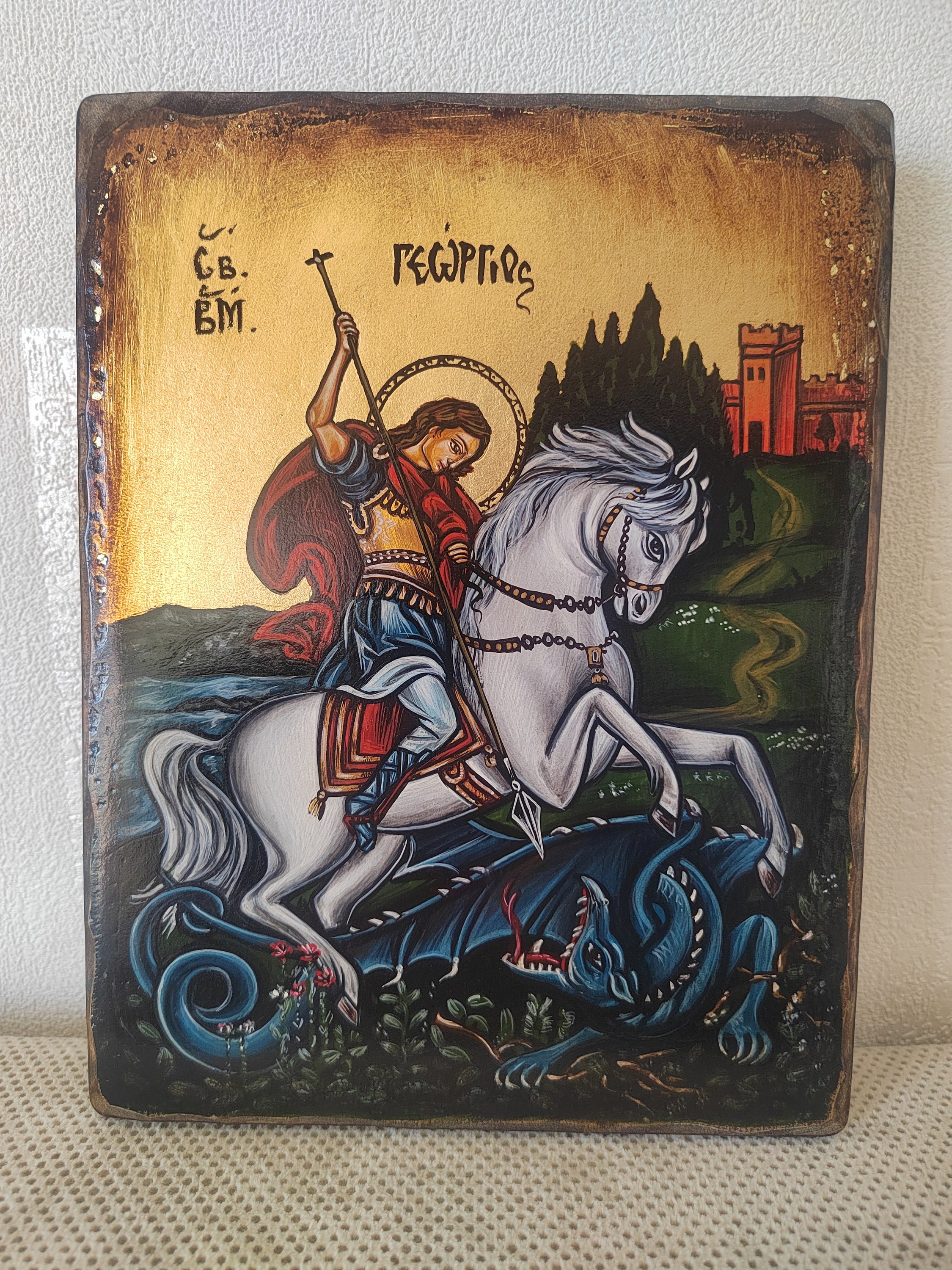 St. George, Saint George - Hand-painted Icon, Saint George - Hand ...