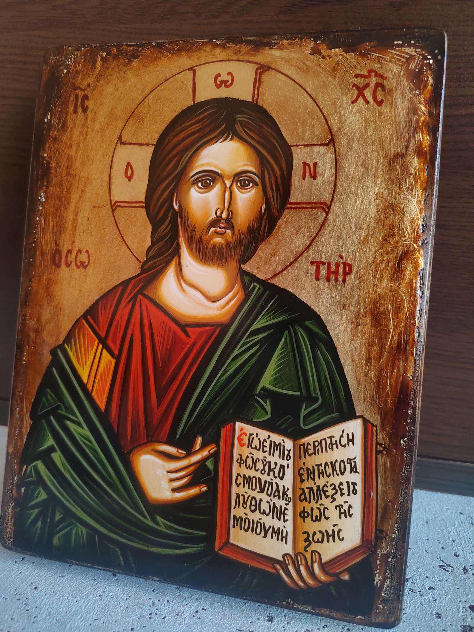 Handmade Hand Painted Icon Jesus. Son of God - Christian Icon. - Etsy