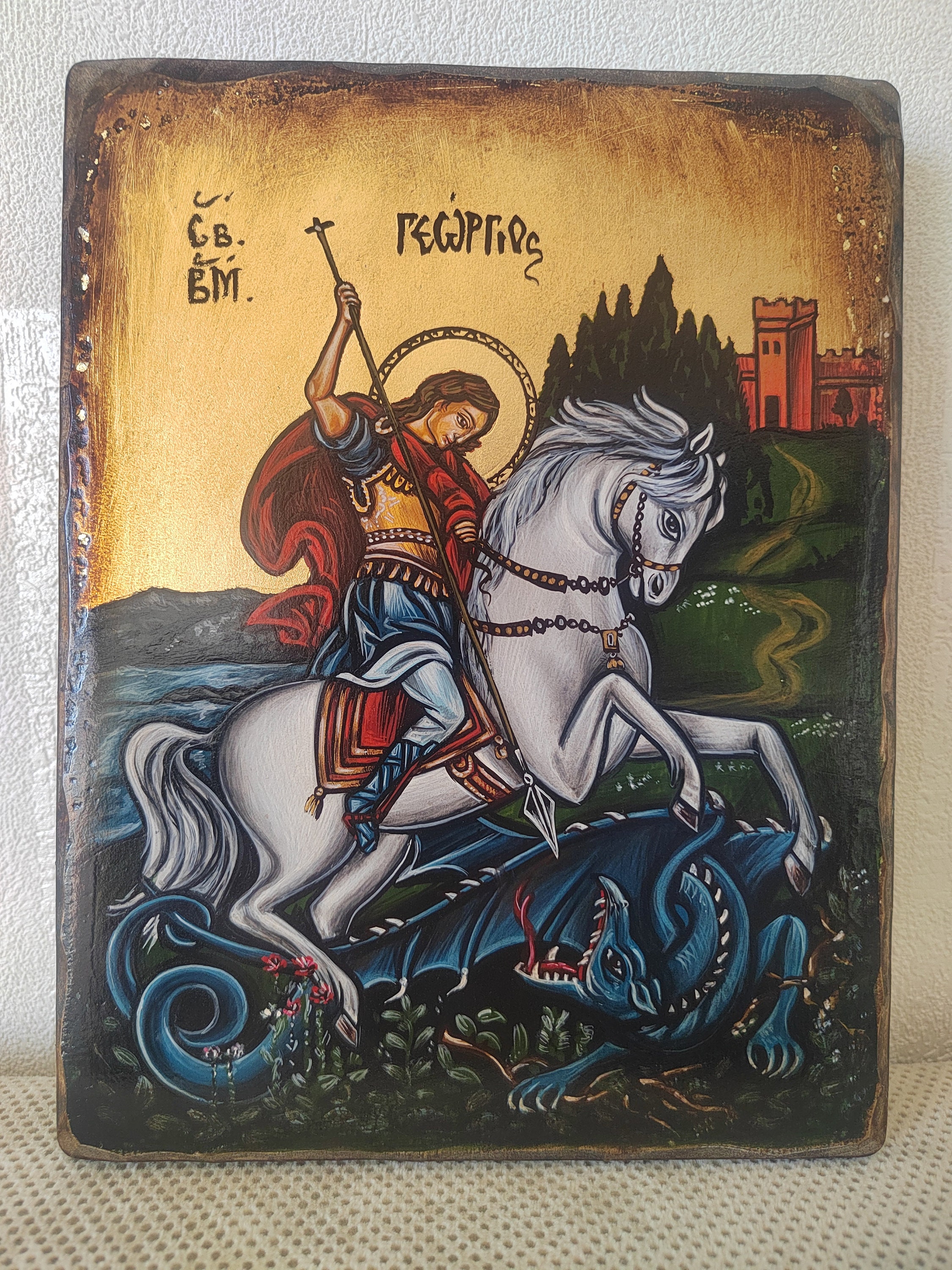 St. George, Saint George - Hand-painted Icon, Saint George - Hand ...