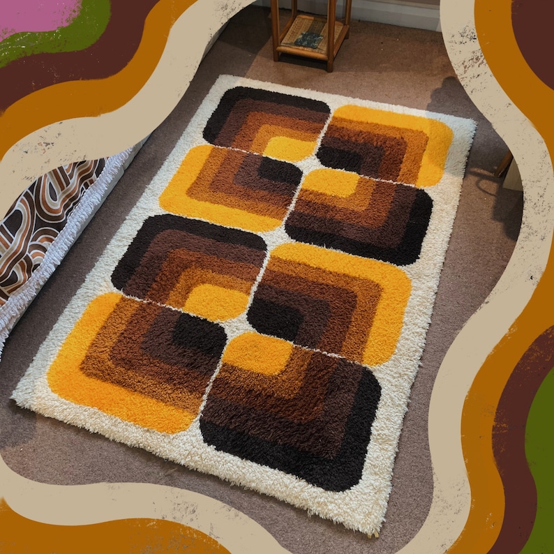 70s Style Latch Hook Rug DIGITAL DOWNLOAD Pattern - Etsy