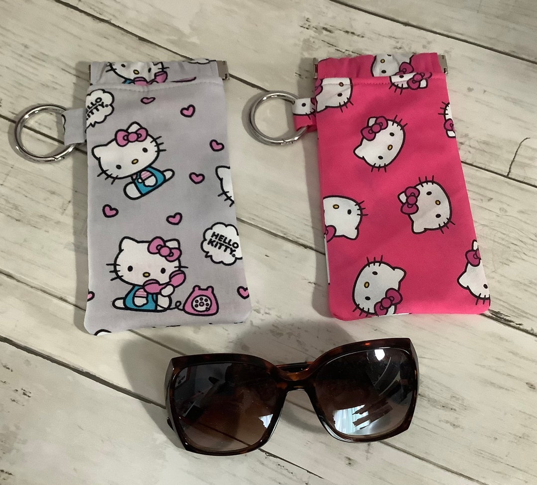 Hello Kitty Clip on Sunglass, Eye Glasses Soft Padded Case Pouch With ...