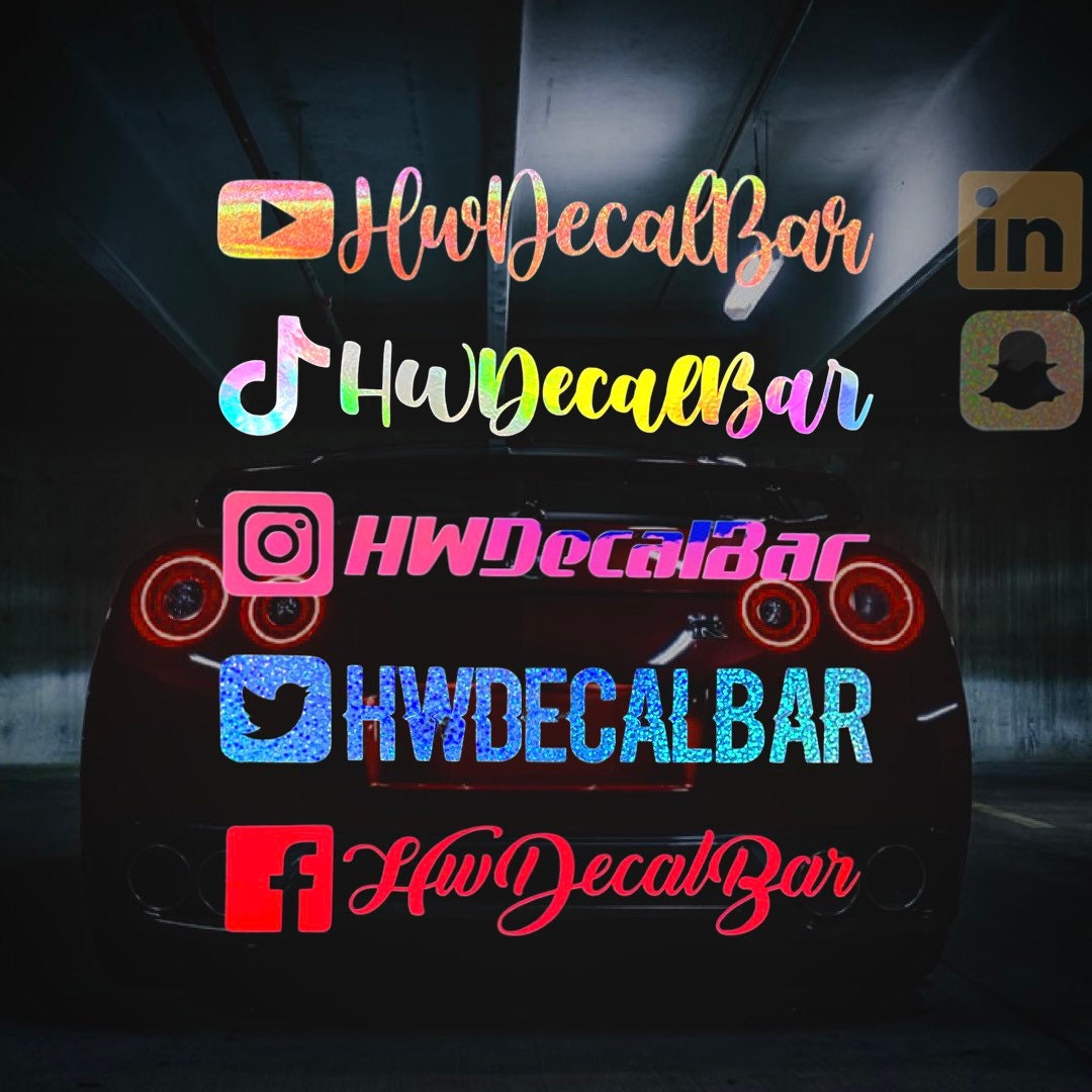 Custom Username Social Media Decal | Car, Cups, Tumbler, Truck, Laptop ...