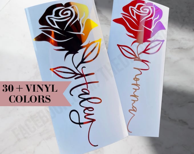 Rose Decal Rose Vinyl Car Decal Car Decal for Women Car - Etsy