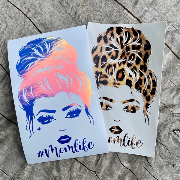 Boy Mom Messy Bun Sticker Decal - Etsy