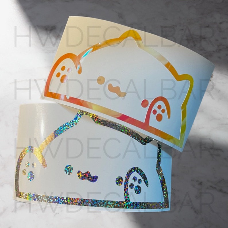 Peeking Bongo Cat Decal Bongo Kitty Sticker Bongo Kitty - Etsy