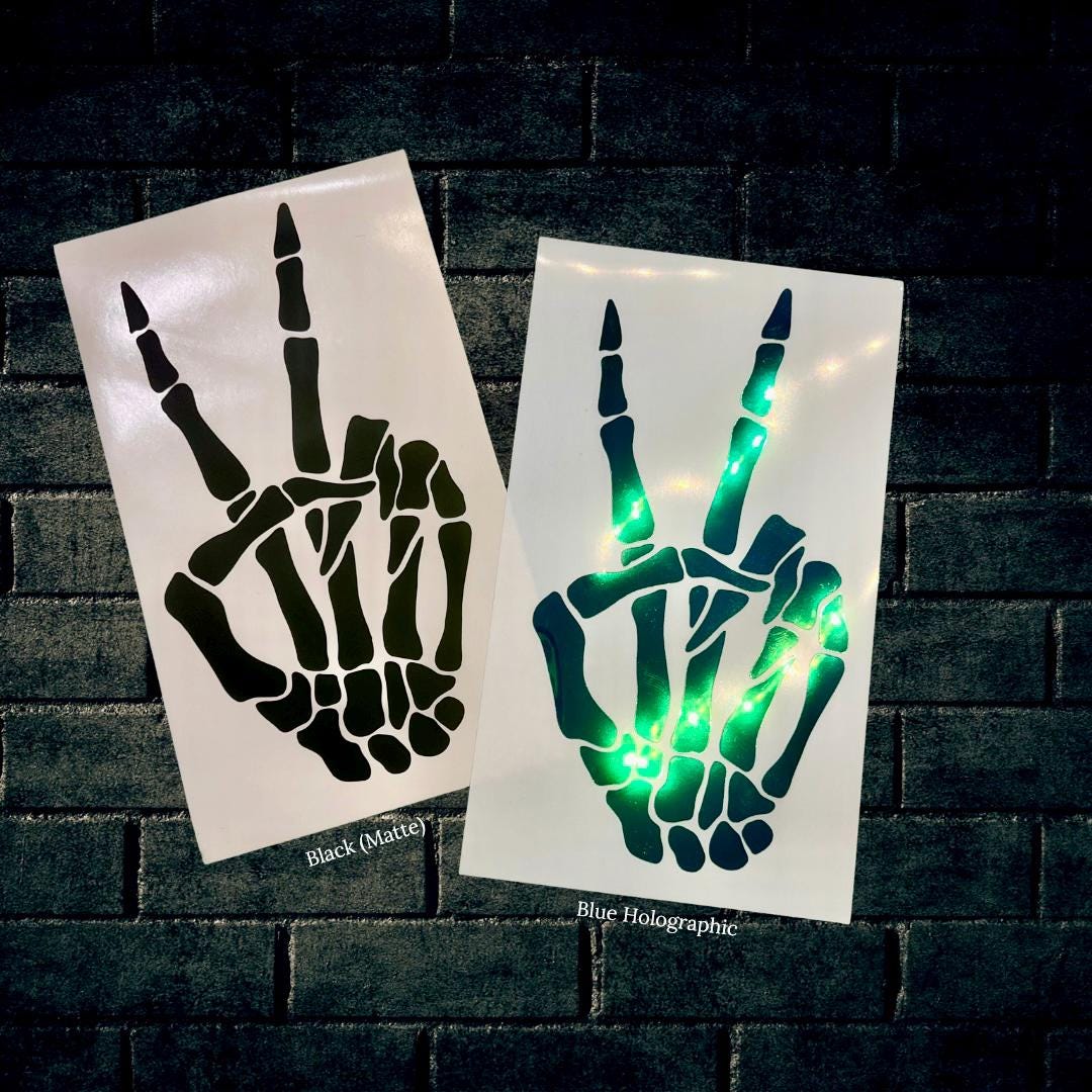 Peace Sign, Skeleton Hand | Car Decal Sticker | Car Decor | Peace Hand | Skeleton Decals | Car ...