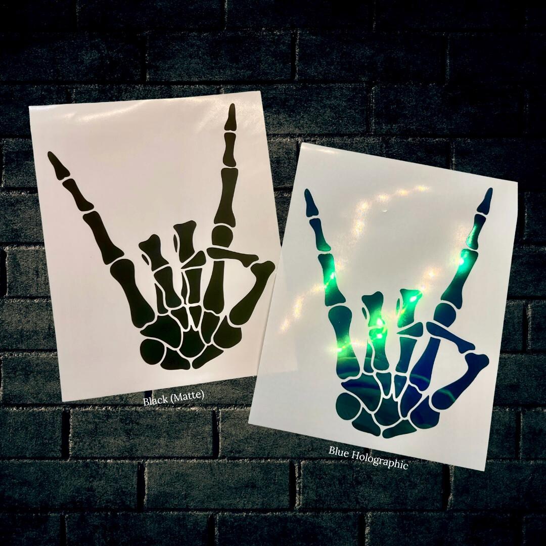Rock On, Skeleton Hand | Car Decal Sticker | Car Decor | Rock on Hand ...
