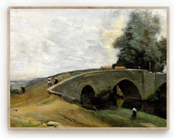 Country Bridge Printable Wall Art, Landscape Art Print Instant Download ...