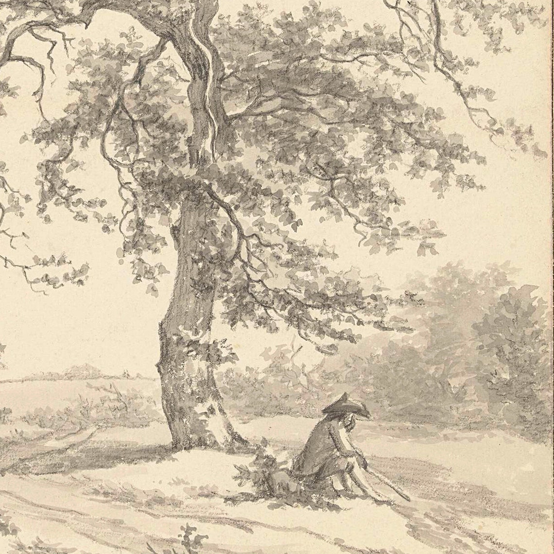 Vintage Print/vintage European Print/vintage Landscape Print/man Under ...