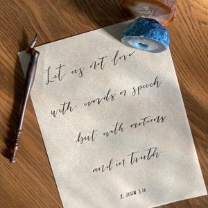 Custom Handwritten Pointed-pen Calligraphy Quote on PARCHMENT - Etsy