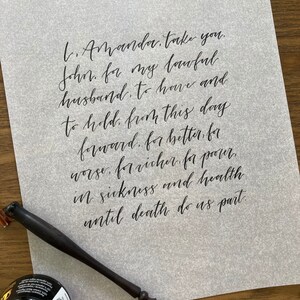 Custom Handwritten Pointed-pen Calligraphy Quote on PARCHMENT - Etsy