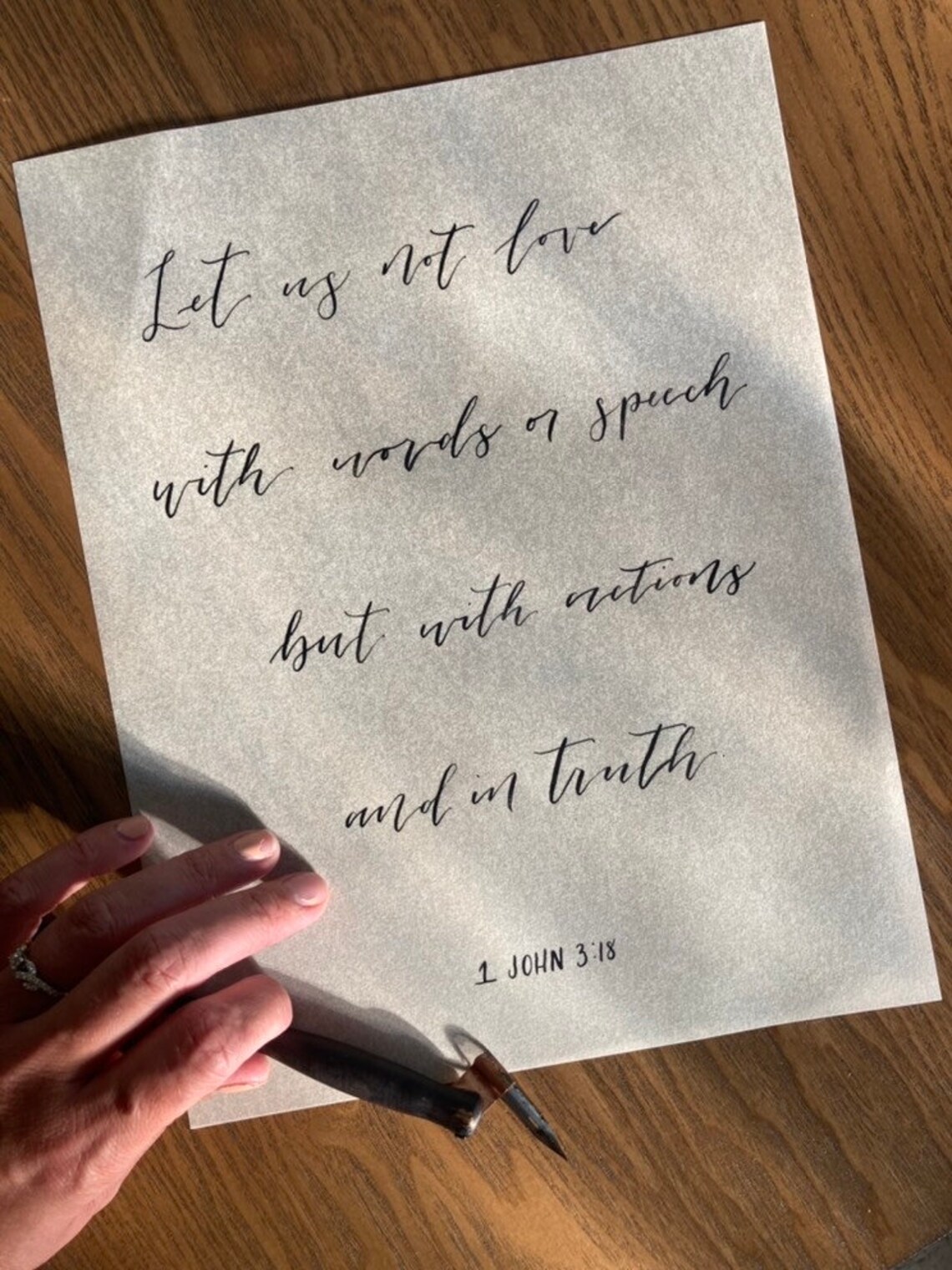 Custom Handwritten Pointed-pen Calligraphy Quote on PARCHMENT - Etsy