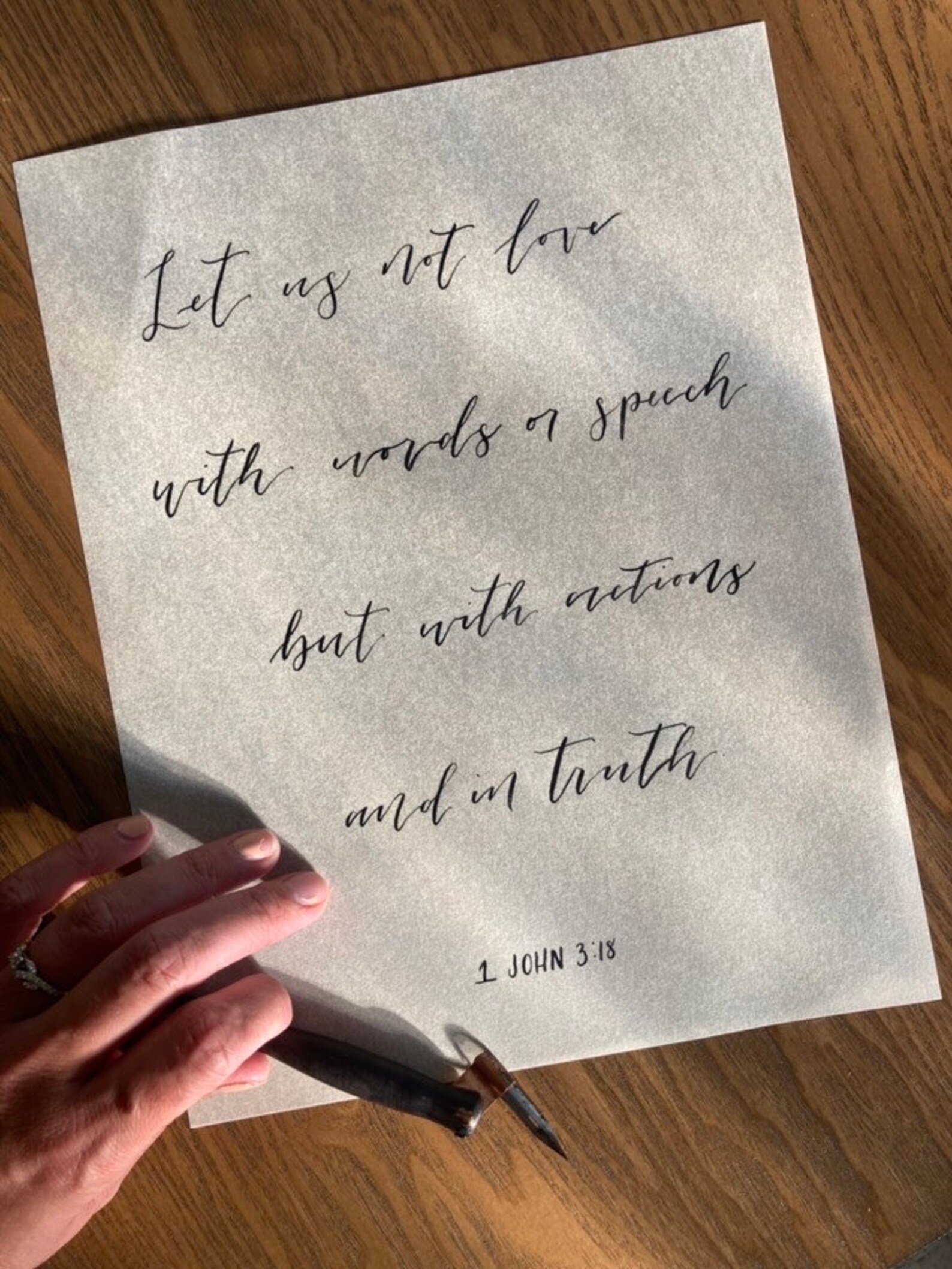 Custom Handwritten Pointed-pen Calligraphy Quote on PARCHMENT - Etsy