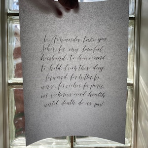 Custom Handwritten Pointed-pen Calligraphy Quote on PARCHMENT - Etsy