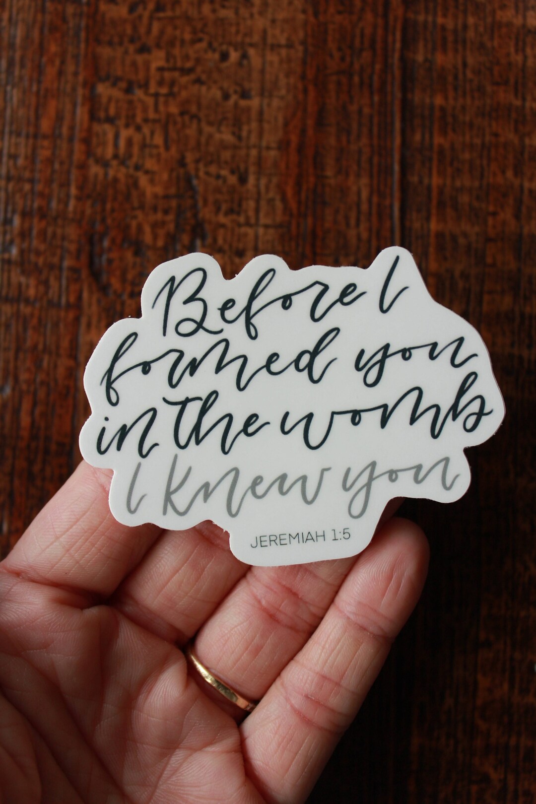Jeremiah 1:5 Vinyl Sticker, Catholic Sticker, Pro-life Sticker ...