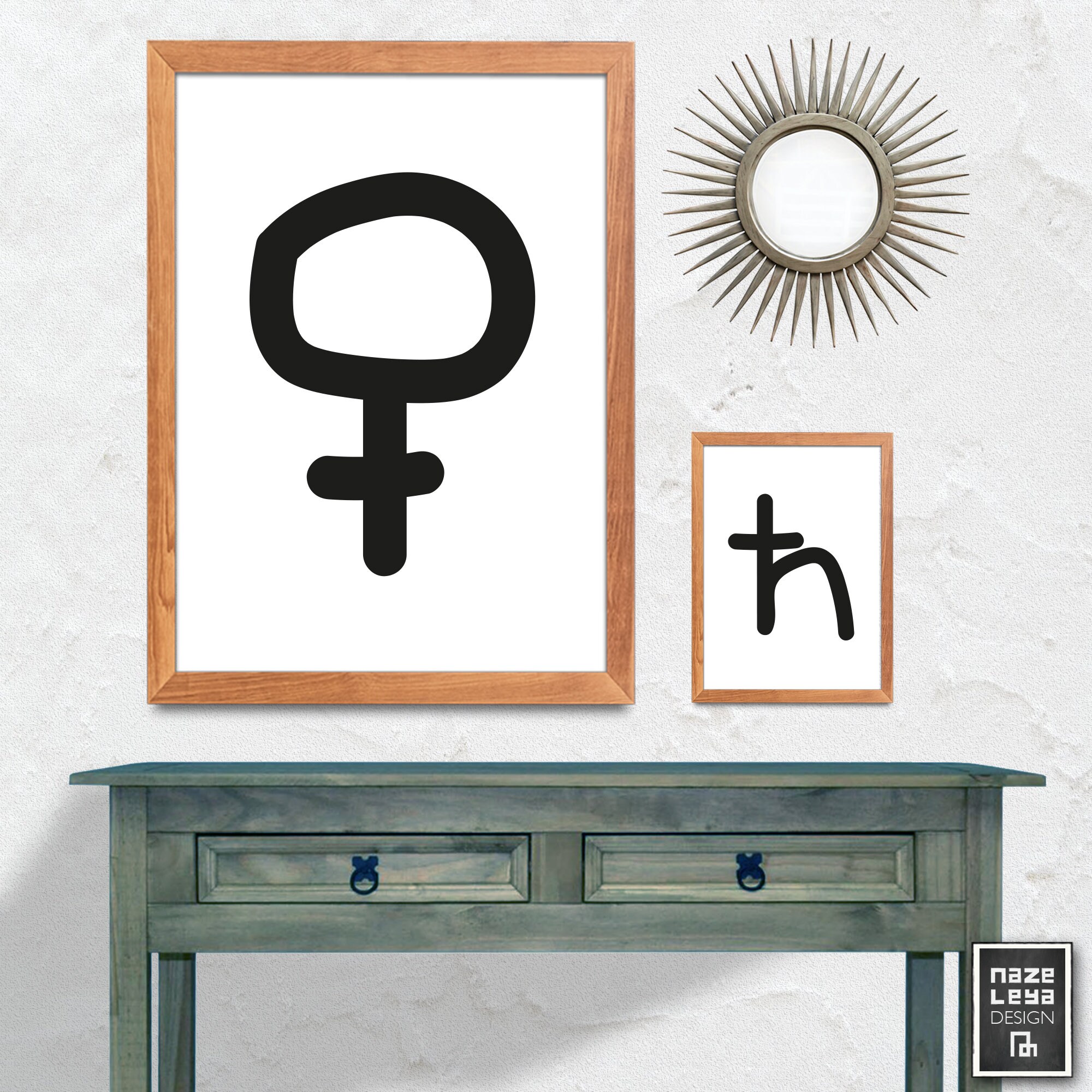 Venus Symbol Zodiac Sign Print , Astrology Art, Celestial Home Decor ...