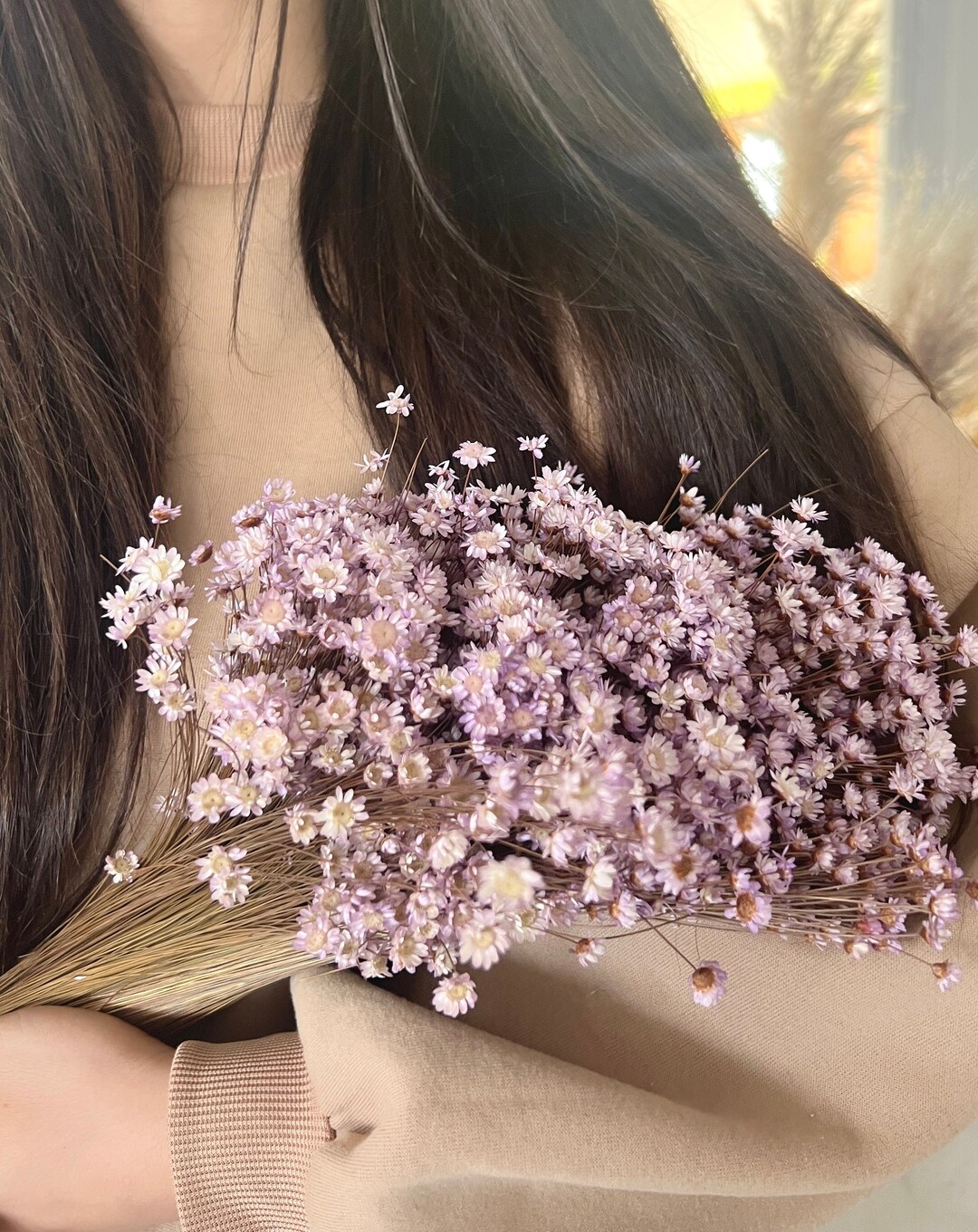 Dried Flower Bouquet, Glixia, Violet, Dried Flower Bouquet, Dried ...