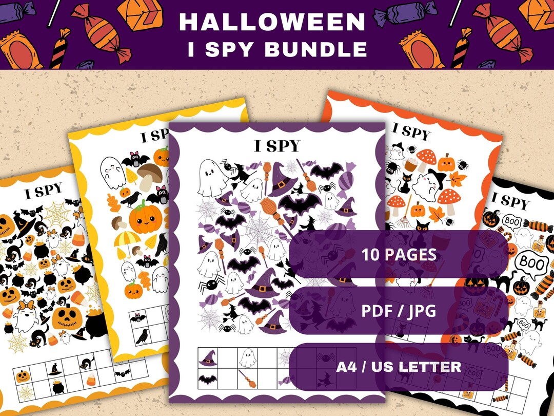 Halloween I Spy Bundle Printable Halloween Kids Activity Halloween ...