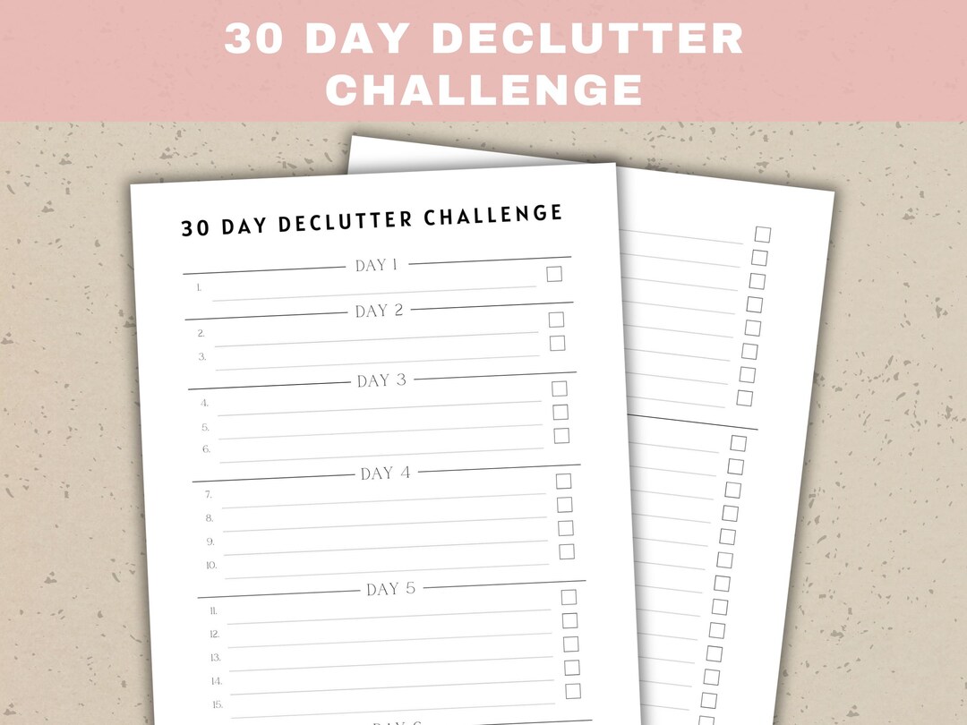 Declutter Checklist 30 Day Declutter Challenge Printable Home ...