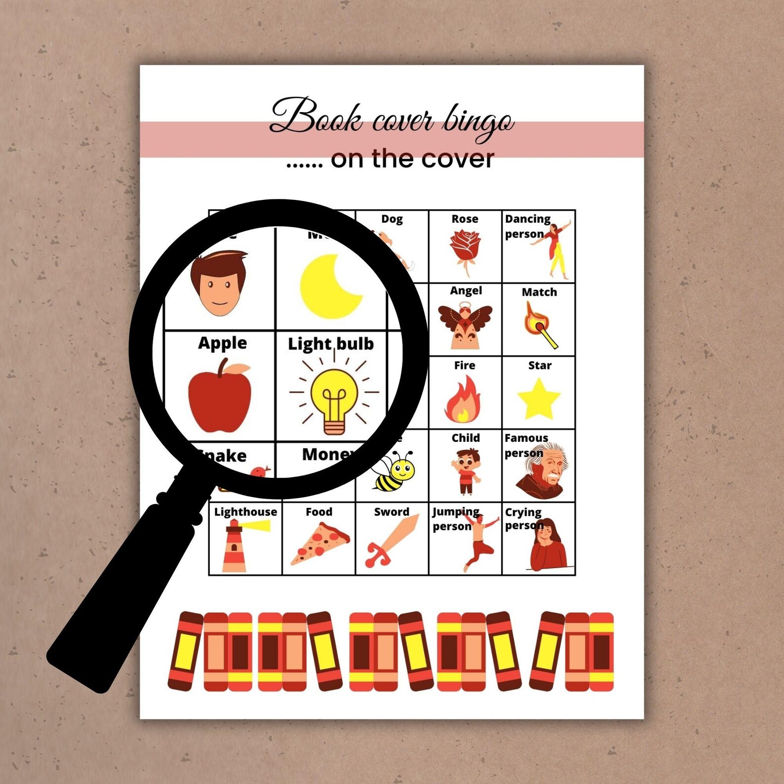 Book Cover Bingo, Book Scavenger Hunt for Kids and Adults, Reading ...