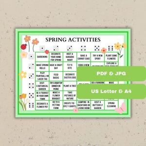 Spring Activities Dice Game Printable Spring Bucketlist I'm Bored Jar ...