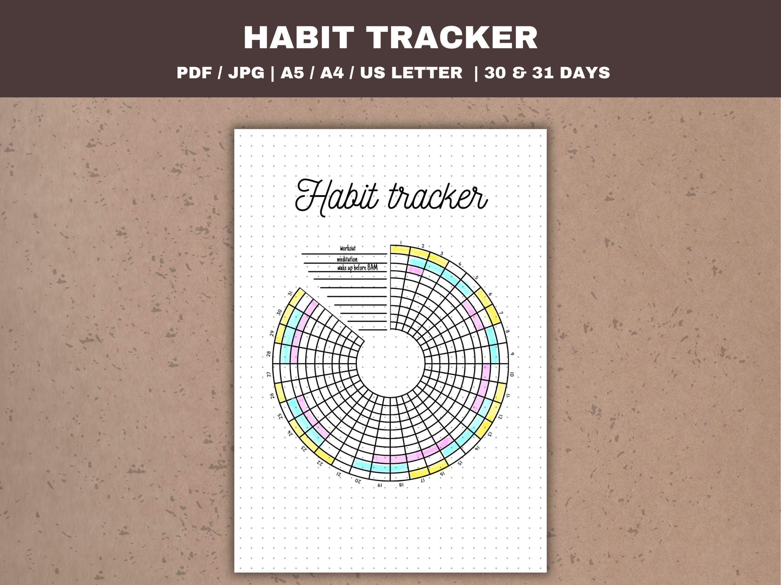 Circle Habit Tracker Printable: Monthly Routine Planner (PDF) - Etsy