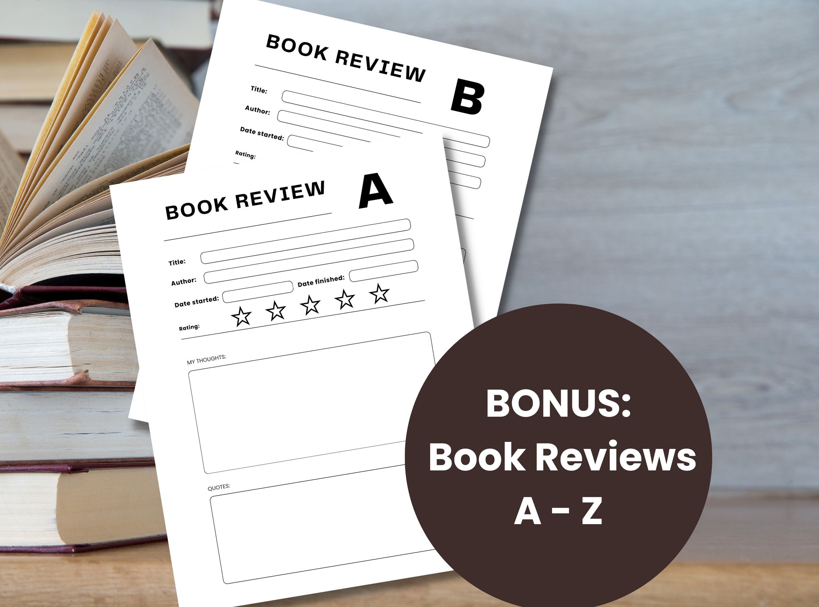 A to Z Reading Challenge Printable, ABC Reading List, Book Reviews A Z ...