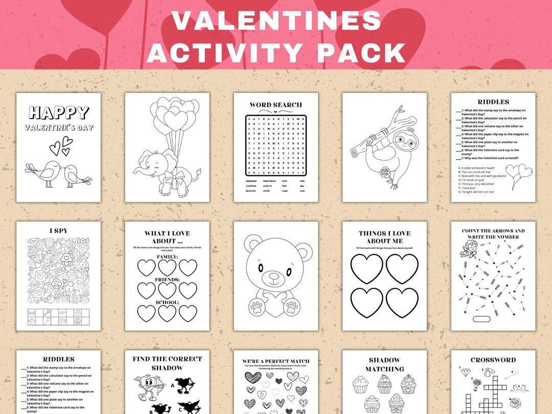 Valentines Day Games for Kids Valentines Activity Pages Saint ...