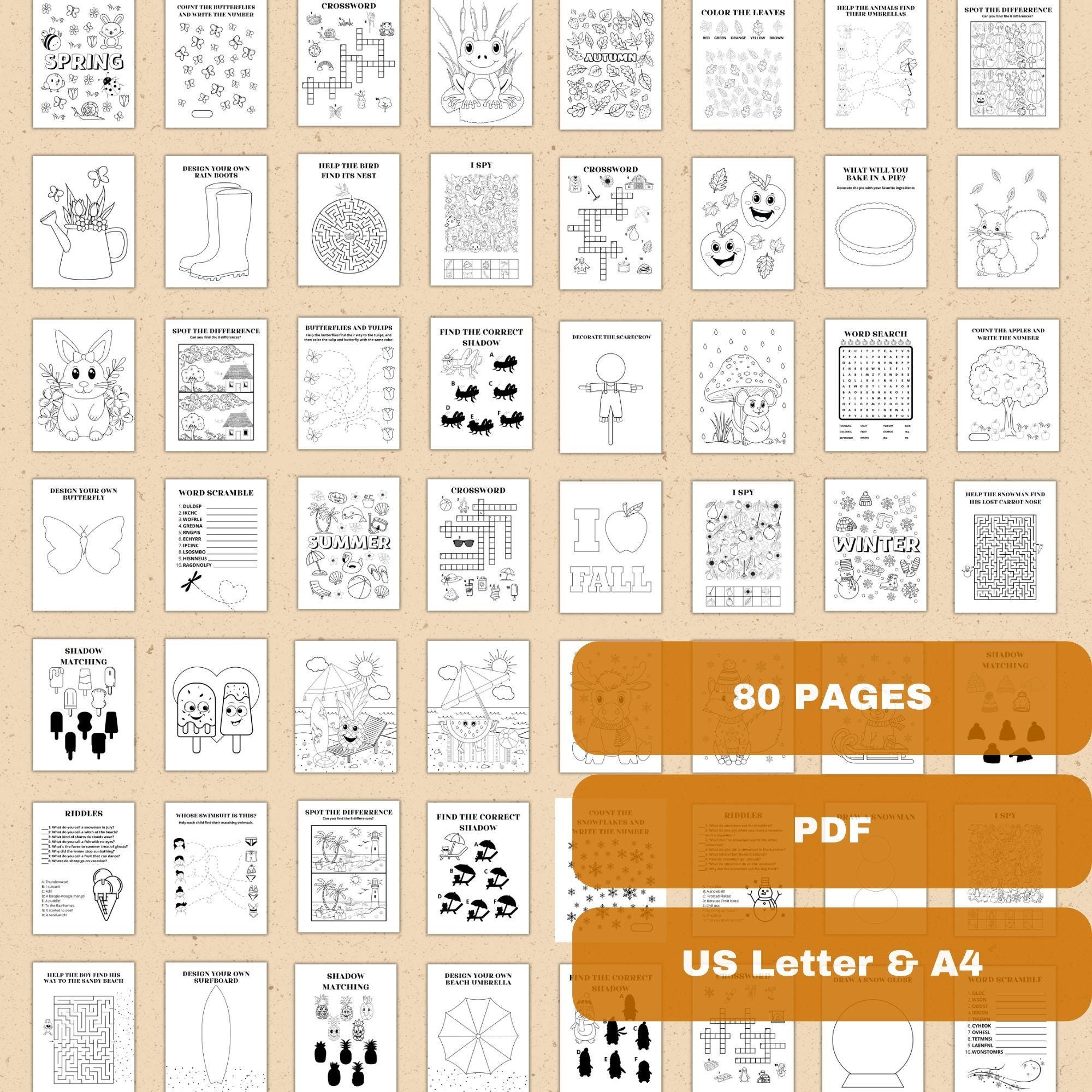 Seasons Activity Pack Bundle: Spring, Summer, Fall, Winter (digital ...