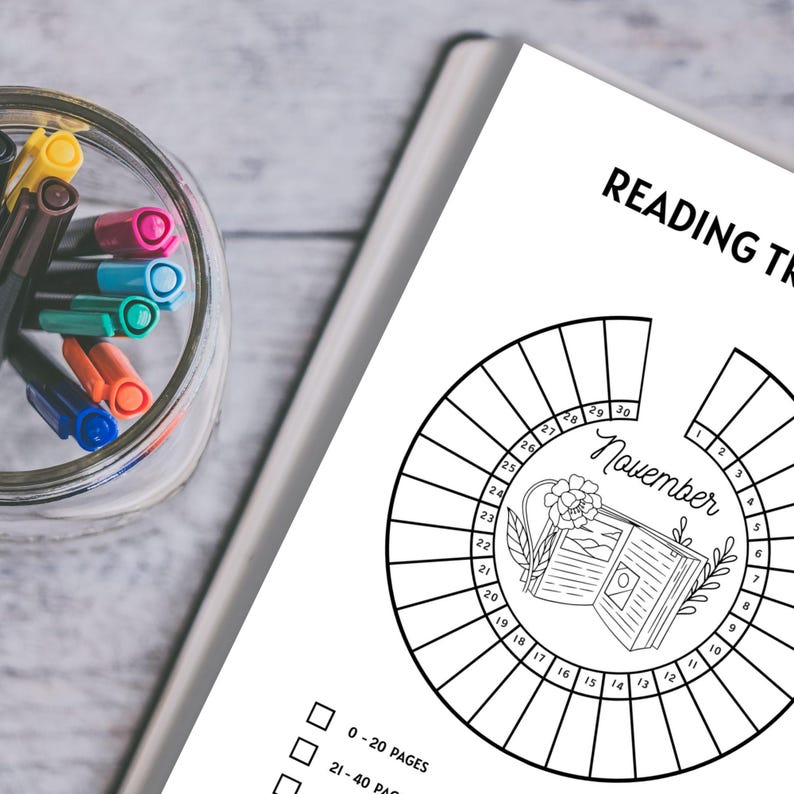 Reading Tracker Printable - Monthly Book Journal Pages for Daily ...