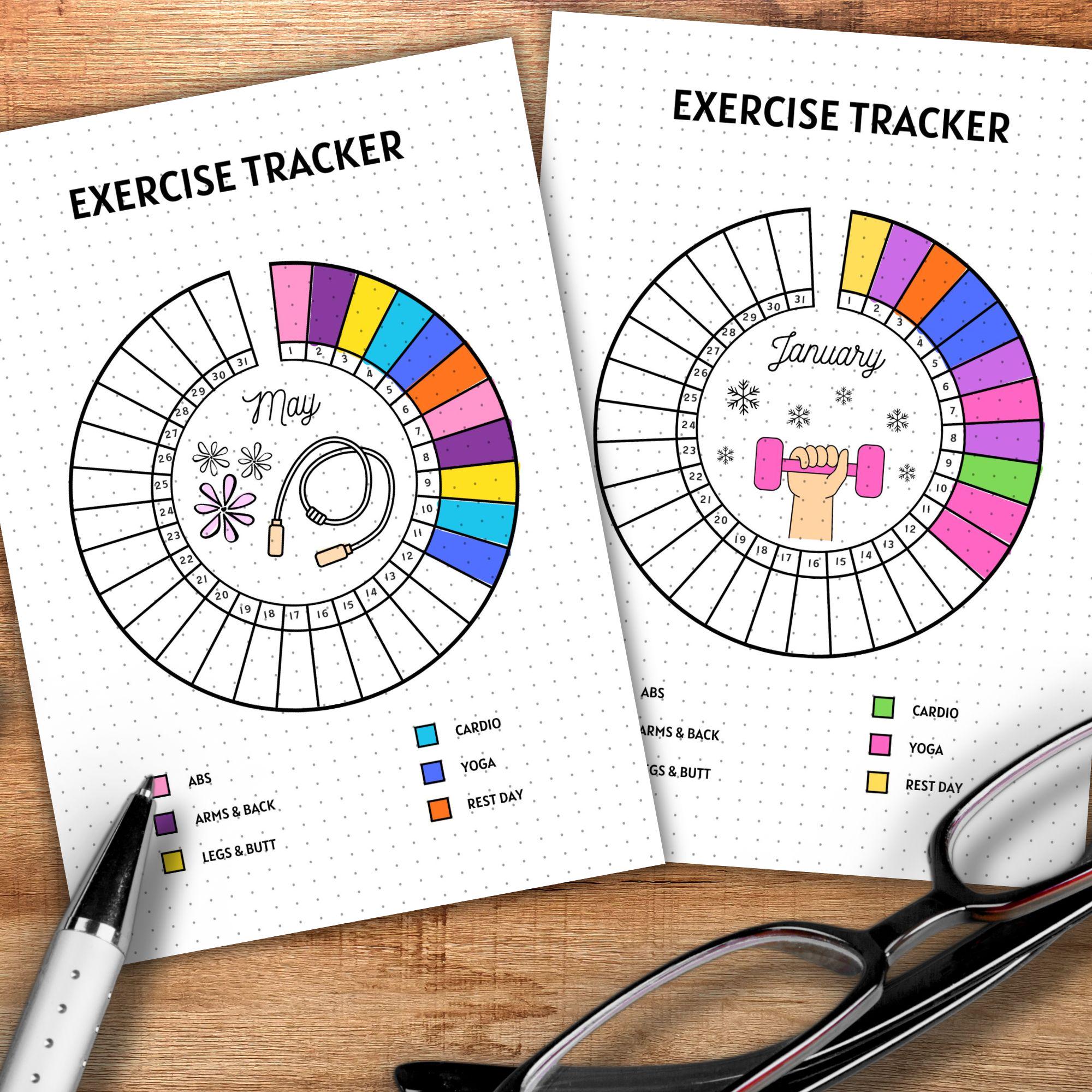 Fitness Planner Printable - Weight Loss & Workout Tracker Journal Pages ...