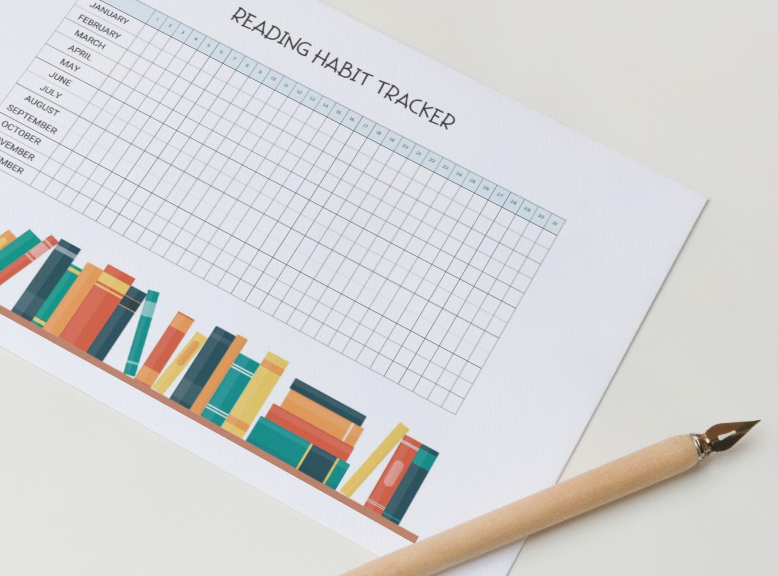 Reading Habit Tracker Printable, Yearly Book Tracker, Monitore Reading ...