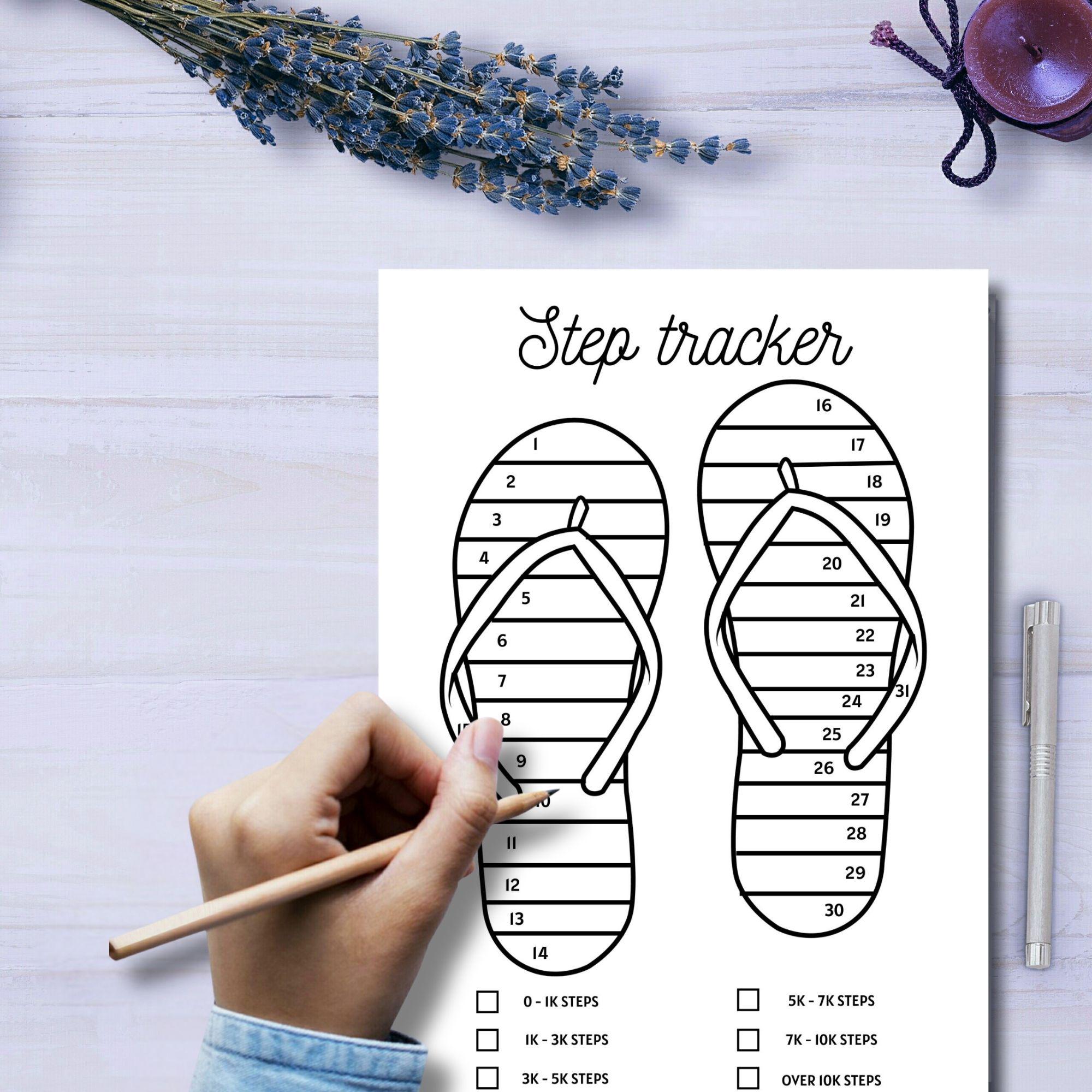 Summer Step Tracker Printable: Monthly Fitness Log (PDF) - Etsy