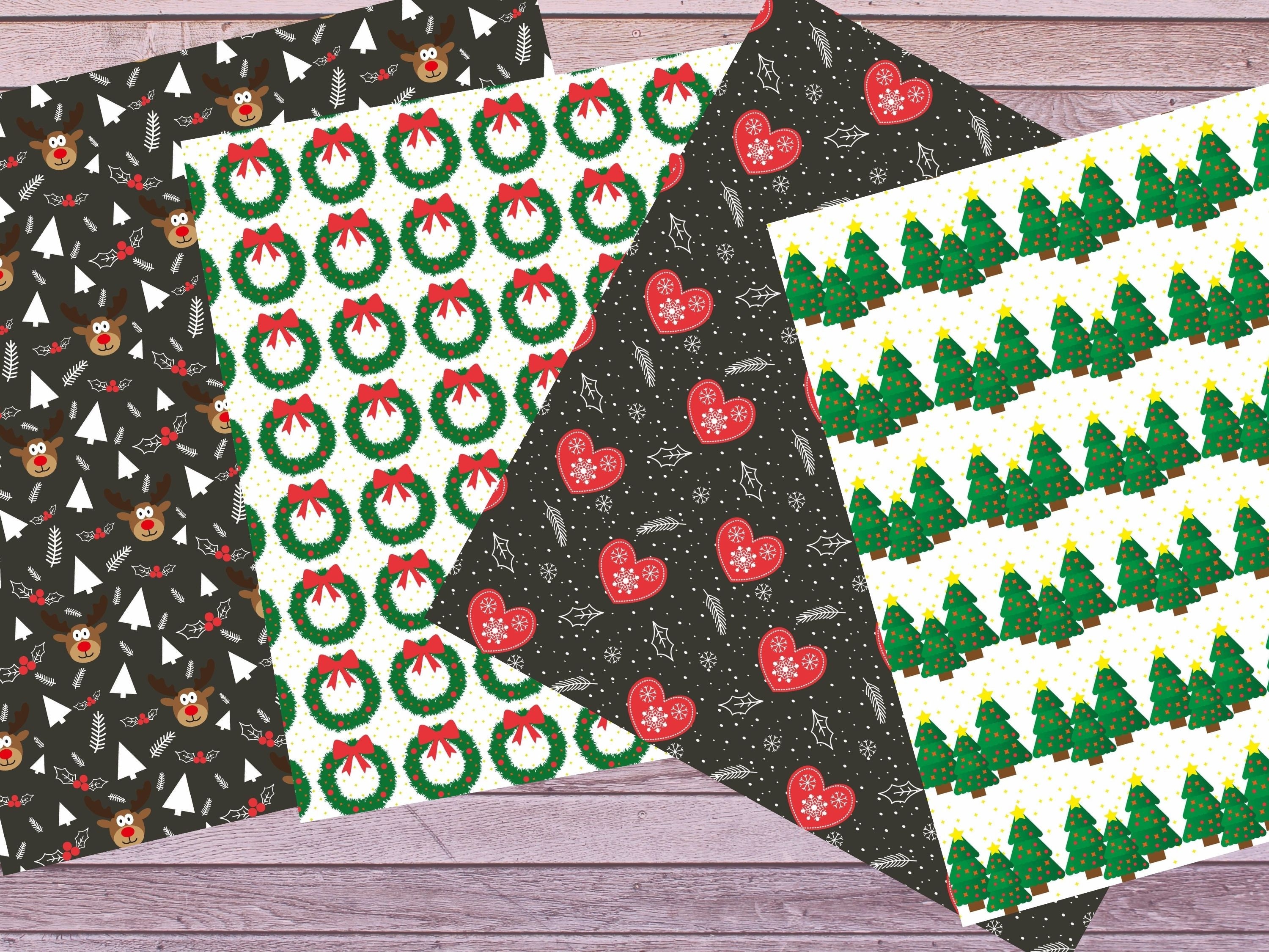 Christmas Digital Papers, Winter Digital Papers, Christmas Scrapbook ...