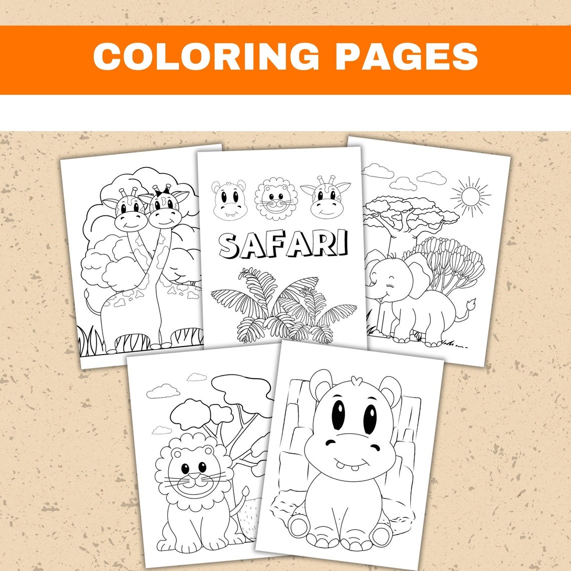 Safari Activity Sheets Printable Kids Jungle Coloring Pages, Mazes ...