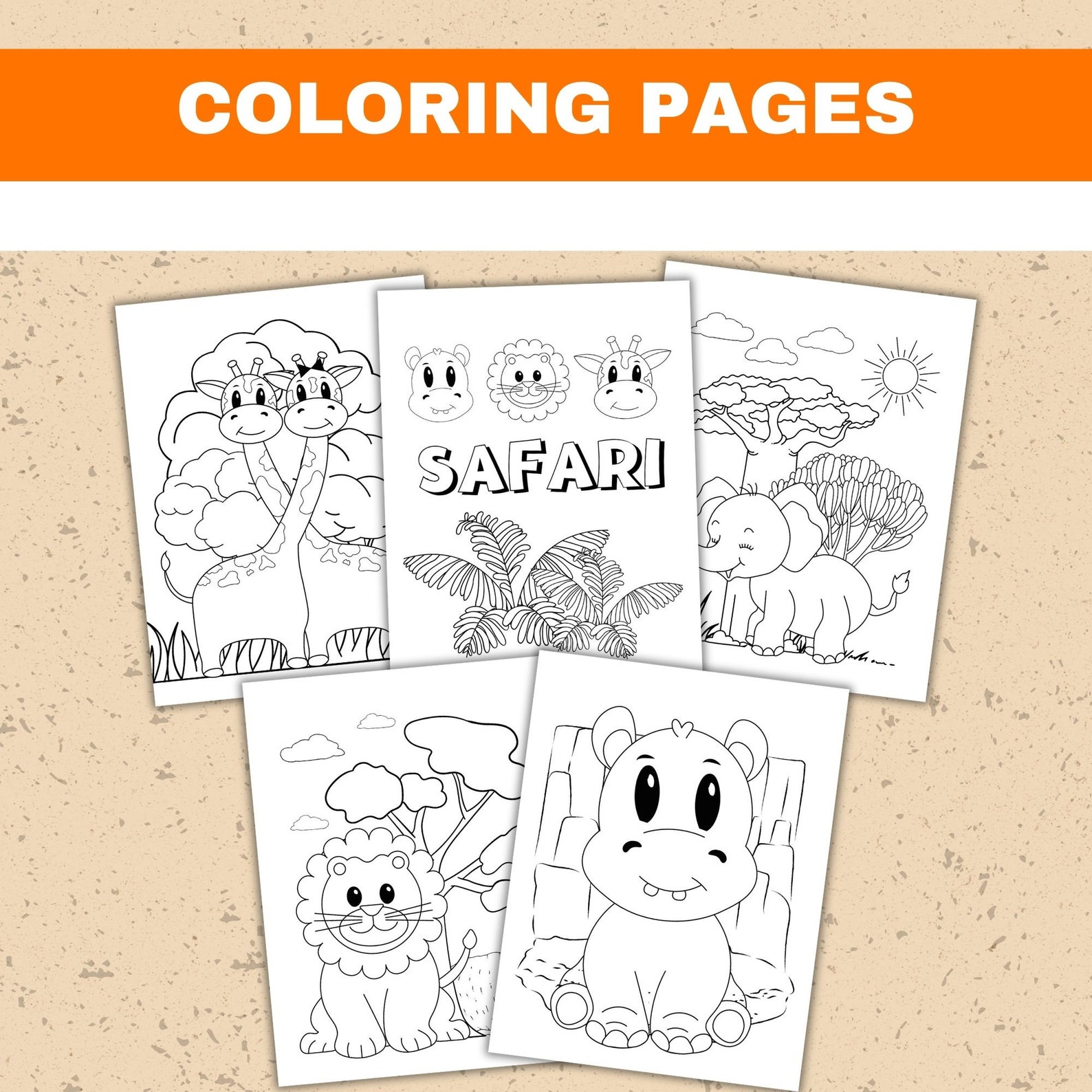Safari Activity Sheets Printable Kids Jungle Coloring Pages, Mazes ...