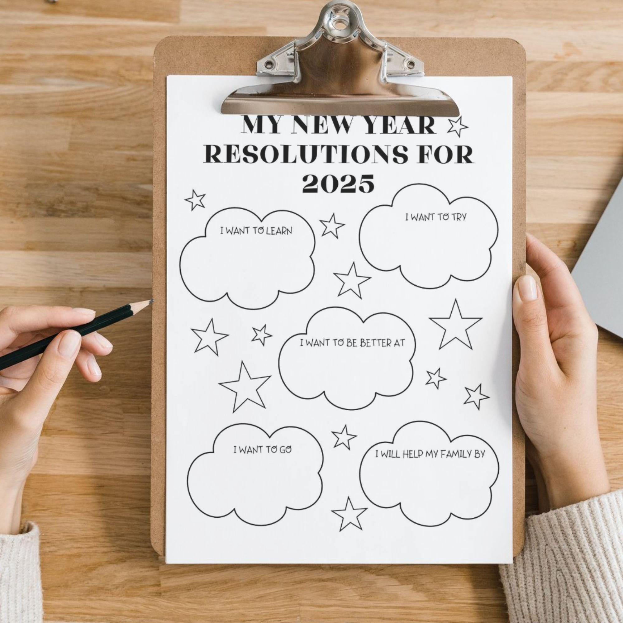 Printable New Year Memory & Resolution Set, New Year Resolution for ...