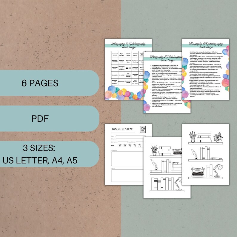 Biography Book Bingo, Autobiography Book Bingo, Book Challenge ...