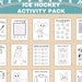 Ice Hockey Activity Pack Printable Activity for Kids Hockey Activity ...