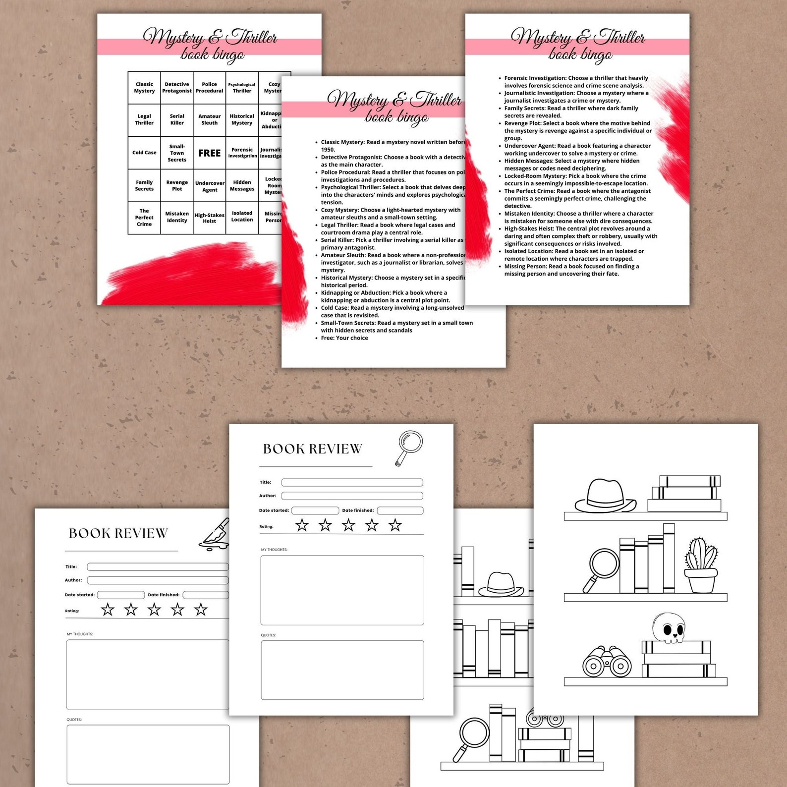 Mystery Thriller Book Bingo Challenge: Reading Tracker & Book Review ...