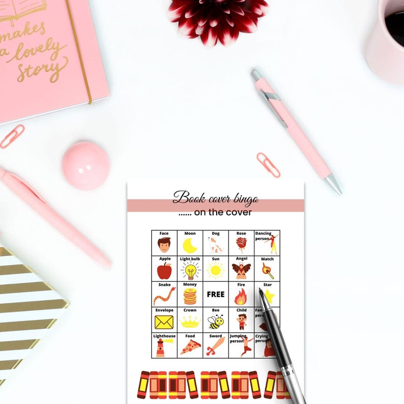 Book Cover Bingo, Book Scavenger Hunt for Kids and Adults, Reading ...