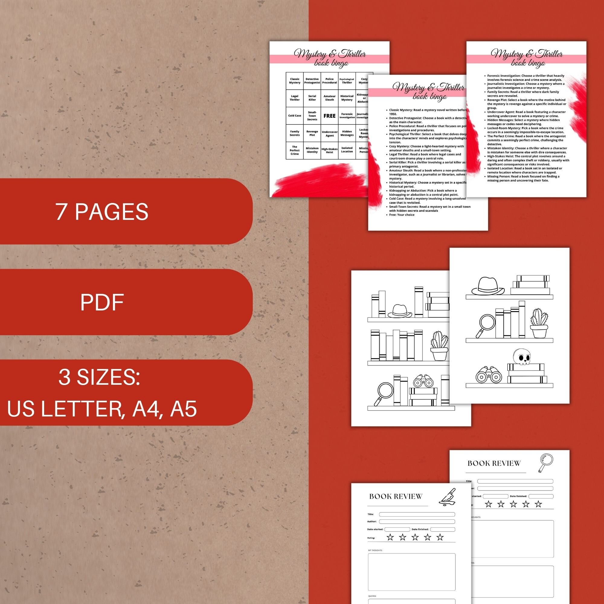 Mystery Thriller Book Bingo Challenge: Reading Tracker & Book Review ...